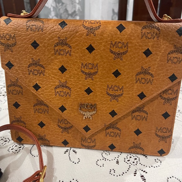 MCM | Bags | Authentic Mcm Envelope Kelly Type Sling Crossbody Bag ...